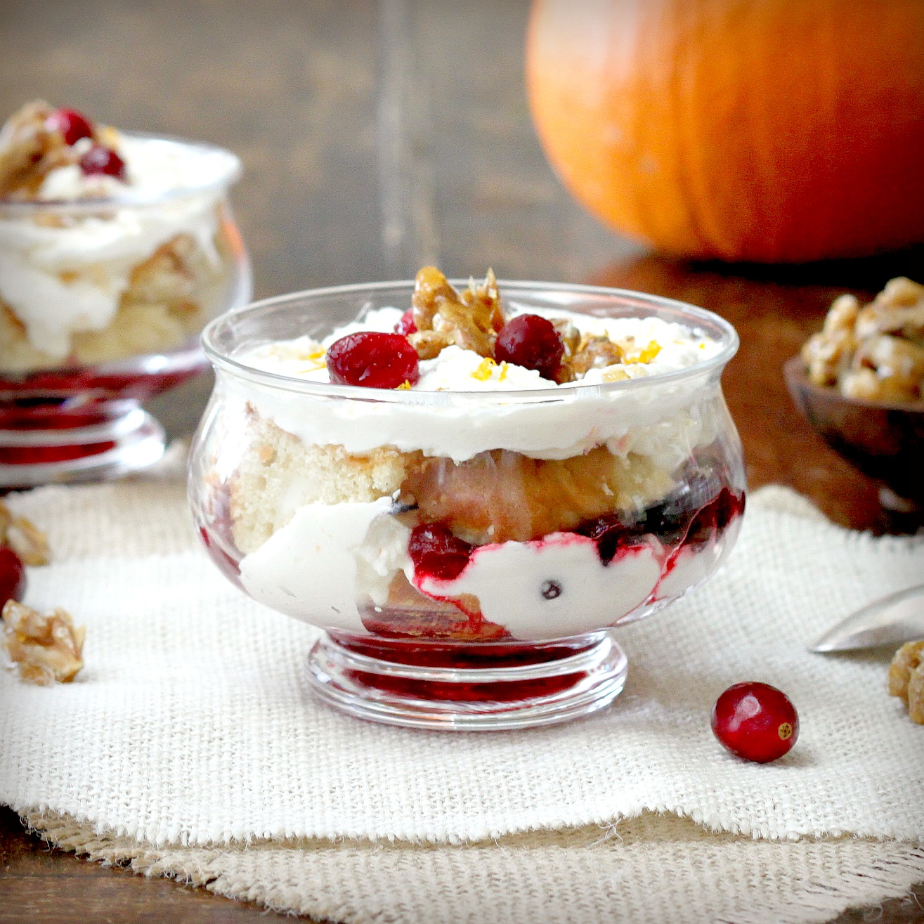 Cranberry Orange Trifle with Candied Walnuts – TasteFood
